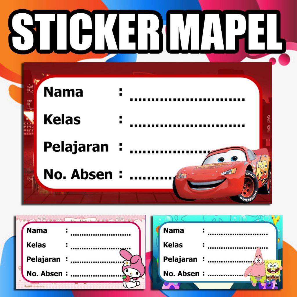 Jual Stiker mata pelajaran sekolah - stiker mapel isi 20pcs | Shopee ...