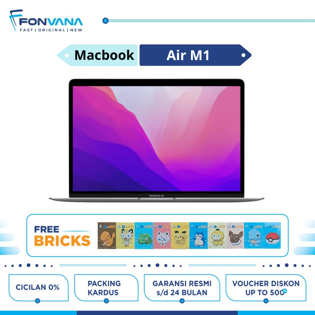 Jual MacBook Air M1 RAM 8GB SSD 256GB MacOs 13inch | Garansi Resmi 1 ...