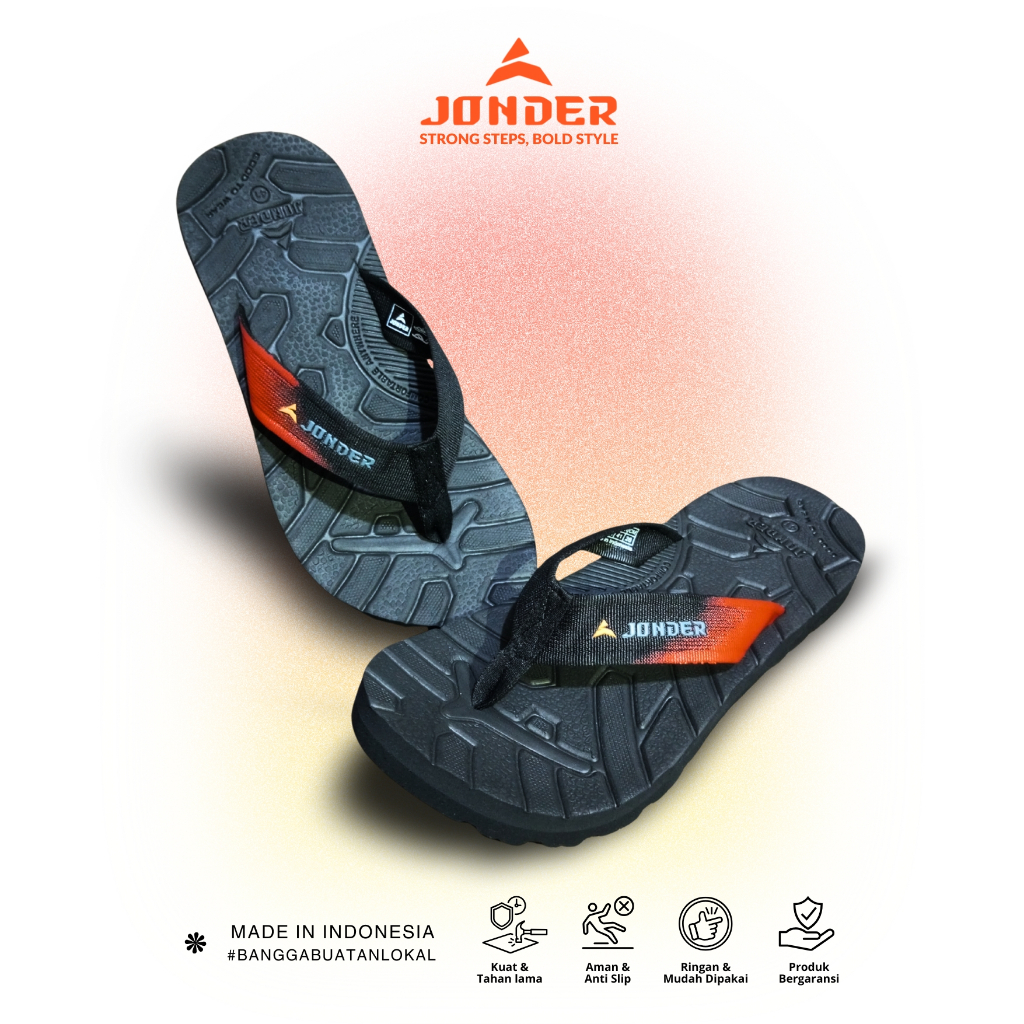 Jual JONDER - Sandal Jepit Gunung Lion Red Gradasi Black Premium ...