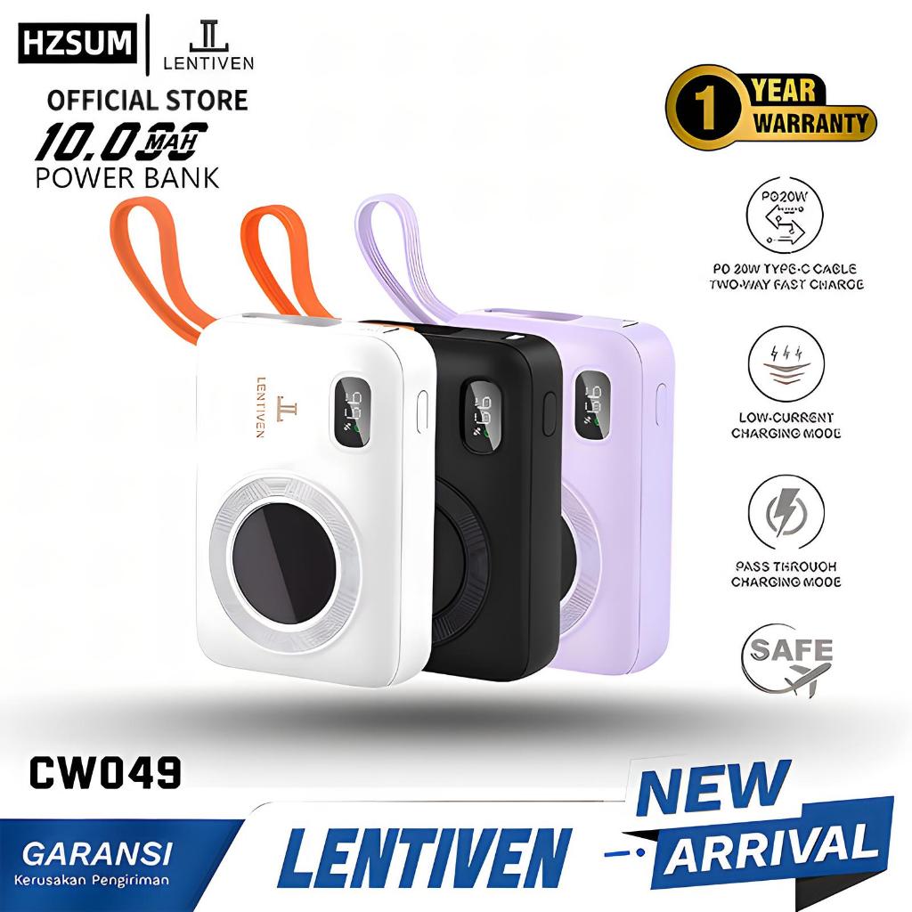 Jual HZSUM LENTIVEN 10000mAh Powerbank Mini Fast Charging 1 KABEL Type ...
