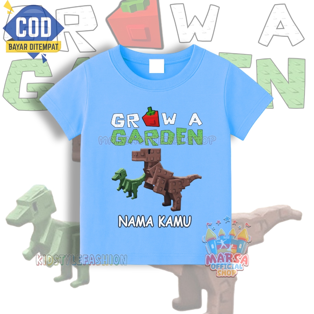 Jual Tshirt kaos anak roblox grow a garden T-rex / Kaos baju anak grow ...