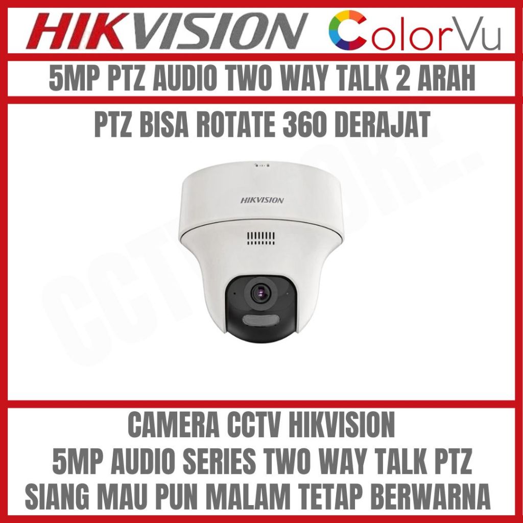 Jual Camera cctv hikvision colorvu 5mp 3k ptz bisa rotate 360 derajat ...