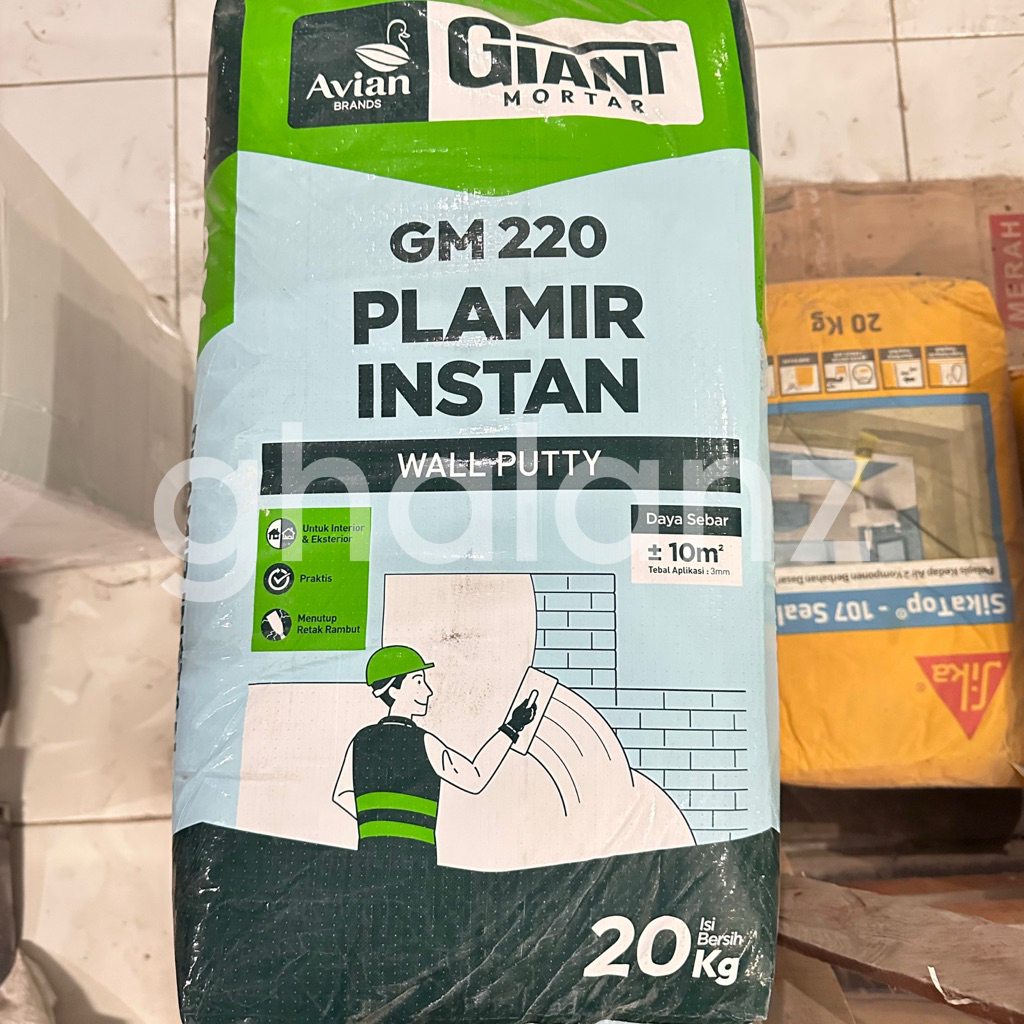 Jual GM 220 Plamir Instan Giant Mortar 1sak 20kg | Shopee Indonesia
