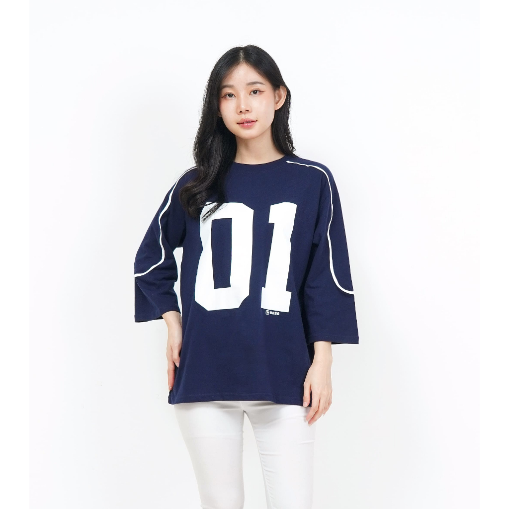 Jual Cotton Ease Baju Kaos Wanita Oversize Lengan 7/8 Atasan Wanita Bahan Premium Katun Combed ...