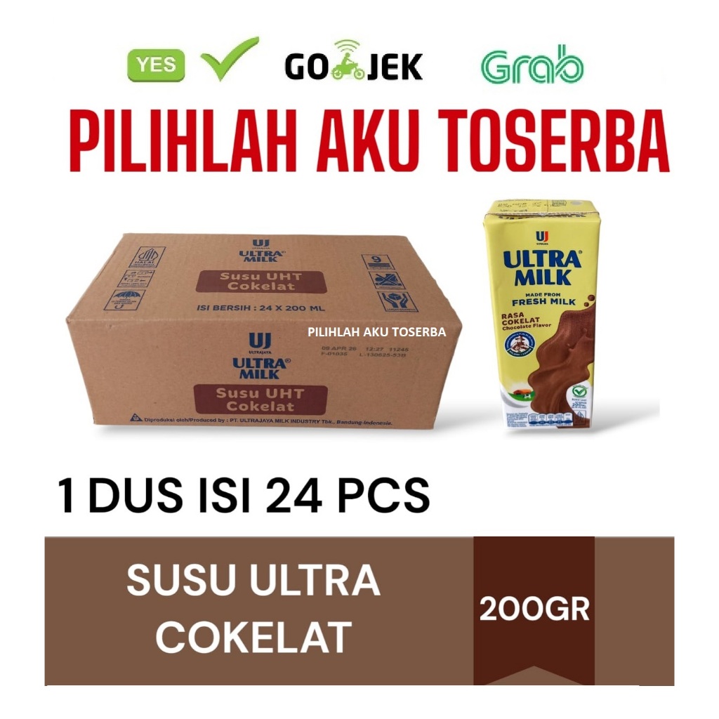 Jual Susu Ultra Coklat (Cokelat) 200 ml - HARGA 1 DUS ISI 24 pcs ...
