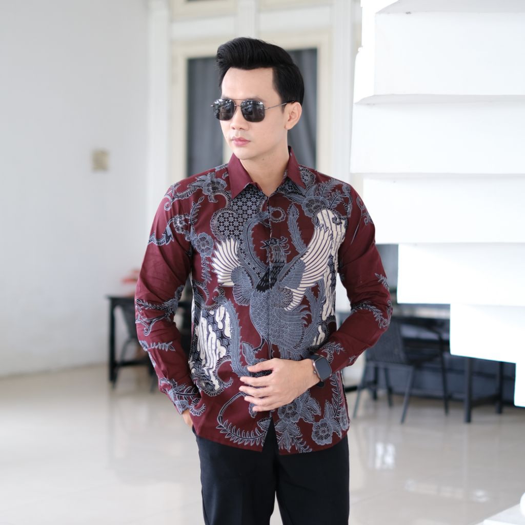 Jual Kemeja Batik Pria Slimfit Lengan Panjang Lapis furing Motif ...