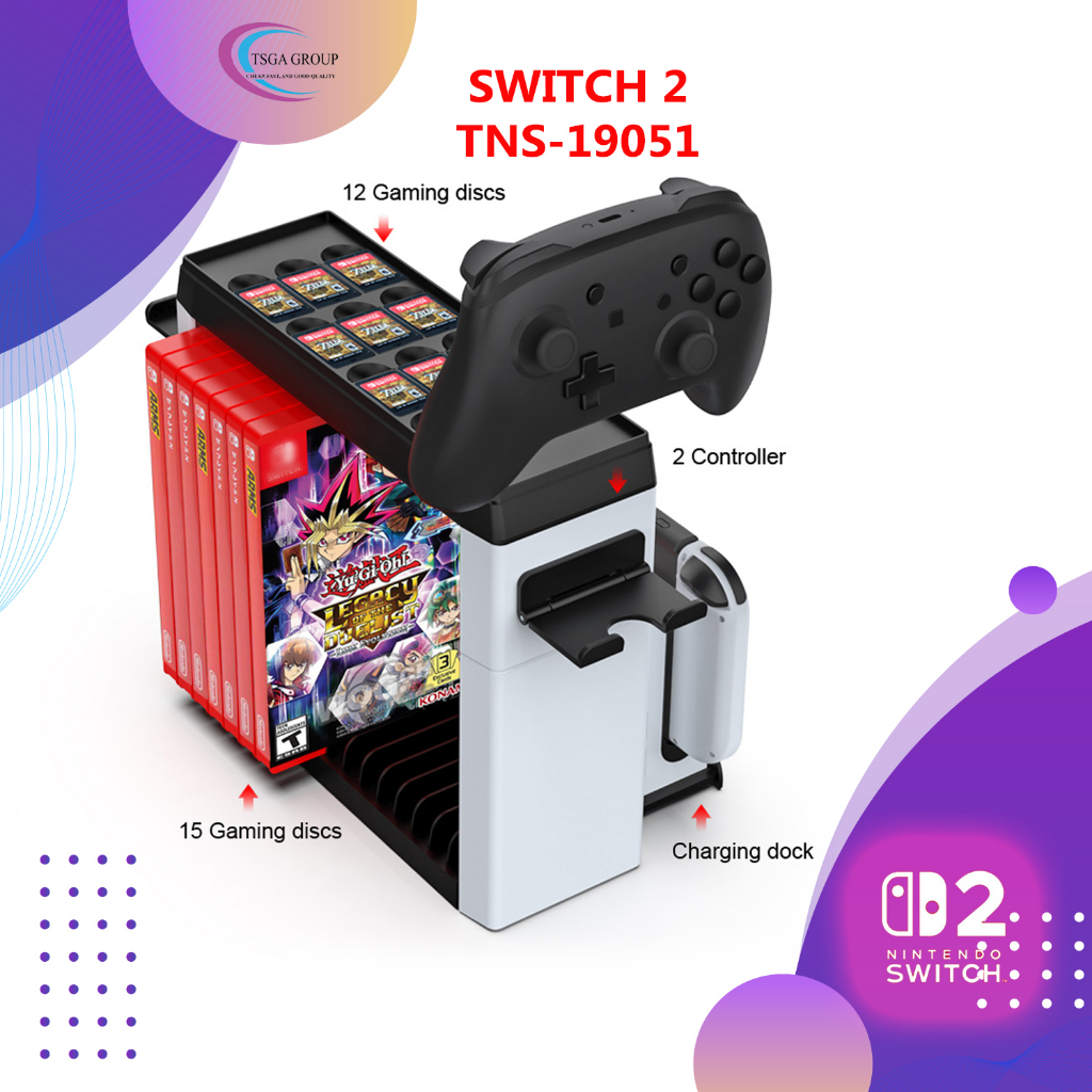 Jual Dobe Rak Tempat Kaset Nintendo Switch 2 dan Controller Stick Multi ...