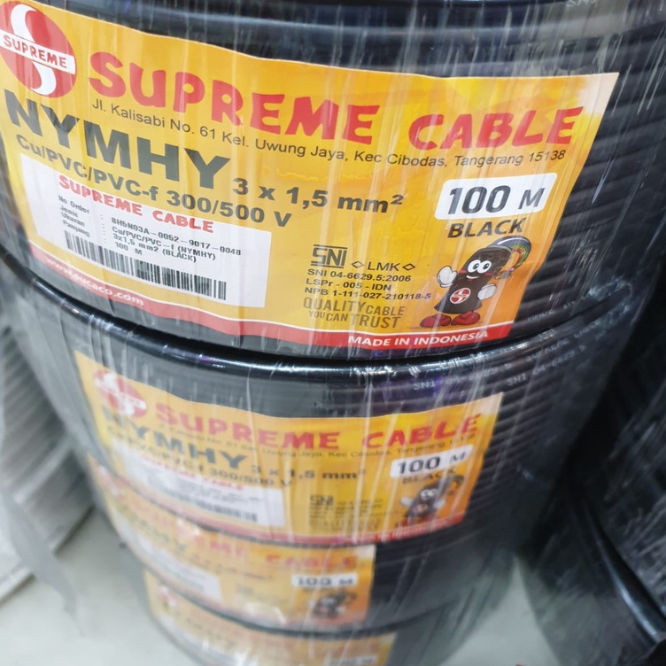 Jual KABEL SERABUT NYYHY/NYMHY 3x1,5 SUPREME 100METER | Shopee Indonesia