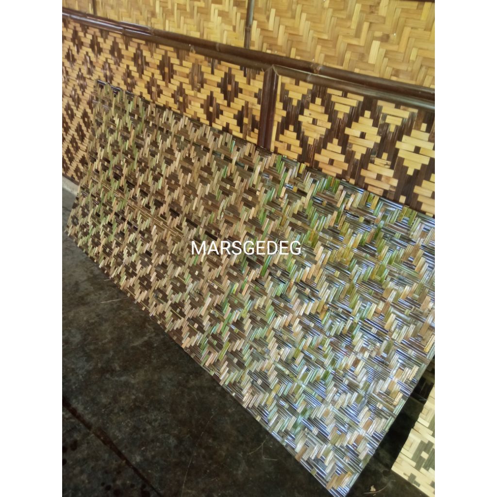 Jual Anyaman bambu Motif/bilik /Gedeg/Tabag/Kepang FULLKULIT Ukuran ...