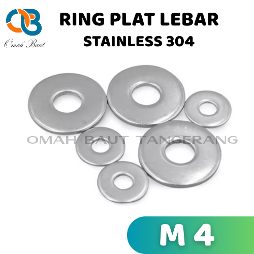 Jual Ring Plat Lebar M4 Stainless Steel 304 / Wide Washer Plate M4 ...