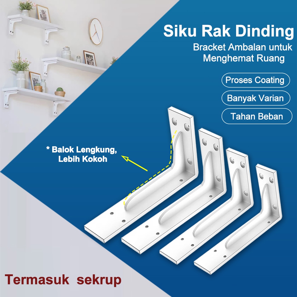 Jual Siku Rak Dinding Putih Bracket Ambalan Rak Penyangga Siku L ...