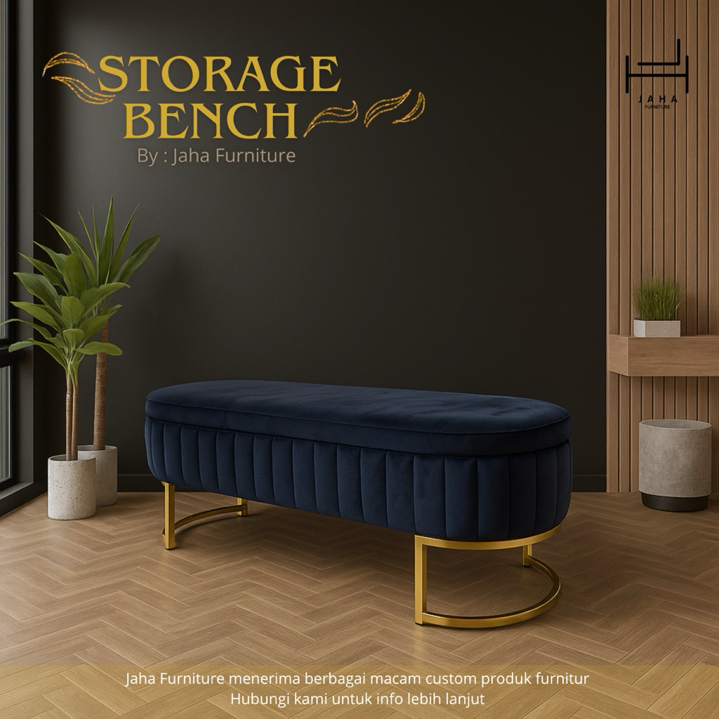Jual BENCH STORAGE KAKI STAINLESS // Sofa Minimalis // JAHA FURNITURE ...