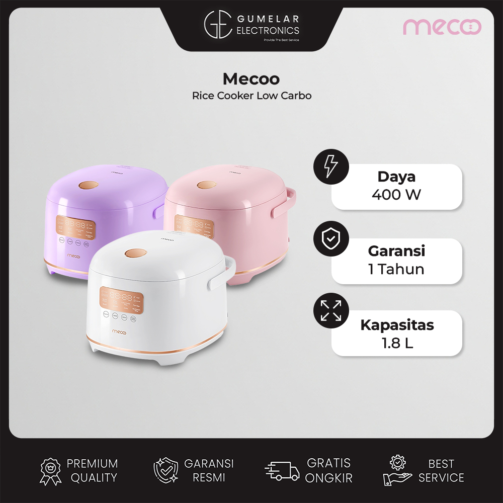 Jual MECOO Aesthetic Rice Cooker Low Carbo Low Sugar Ceramic Coated ...