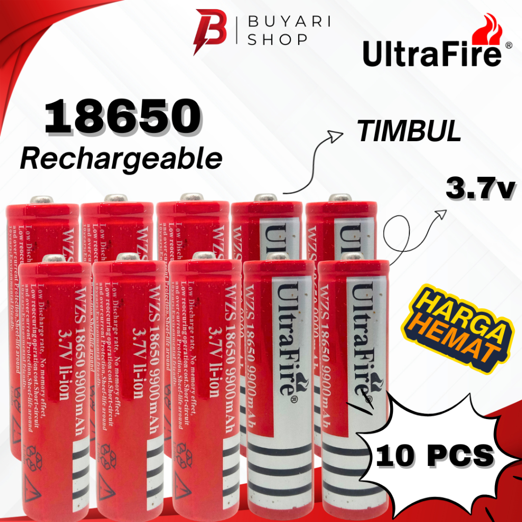 Jual SUPER HEMAT!!! Baterai 18650 UltraFirc Timbul 99000mAh baterai Li ...