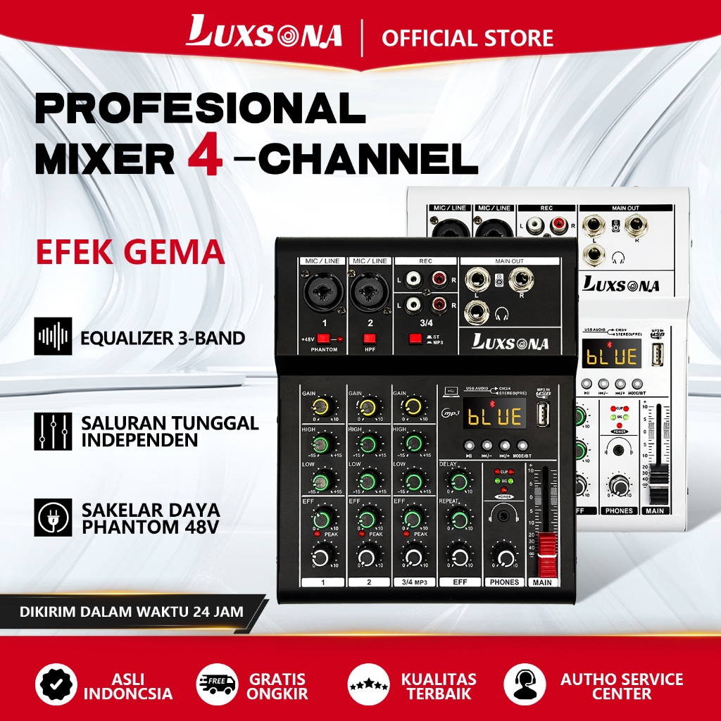 Jual LUXSONA Mixer 4 chanel/mixer audio/99DSP 4 chanel mixer mini /Amplifier Bluetooth Mini ...