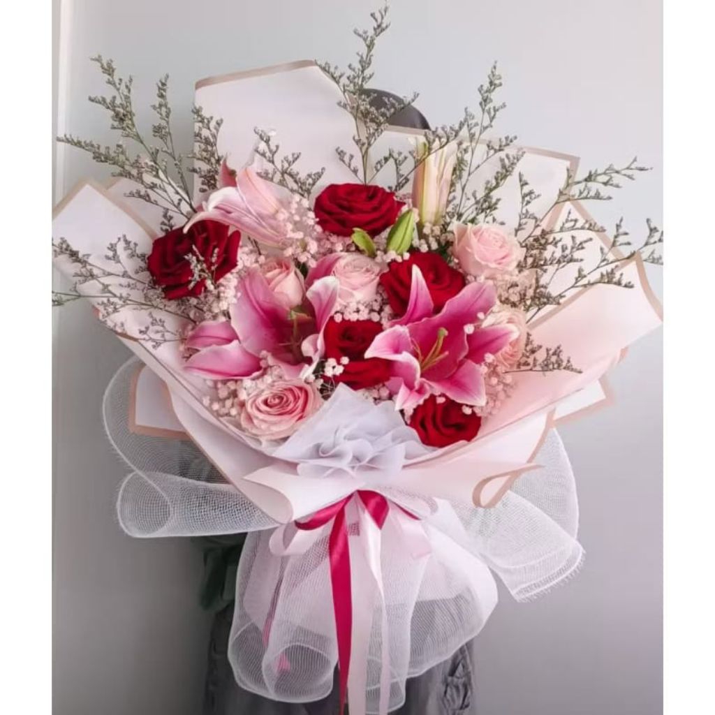 Jual Her.GS Fresh Flower LILY BOUQUET MIX - Buket Bunga Asli / Buket ...