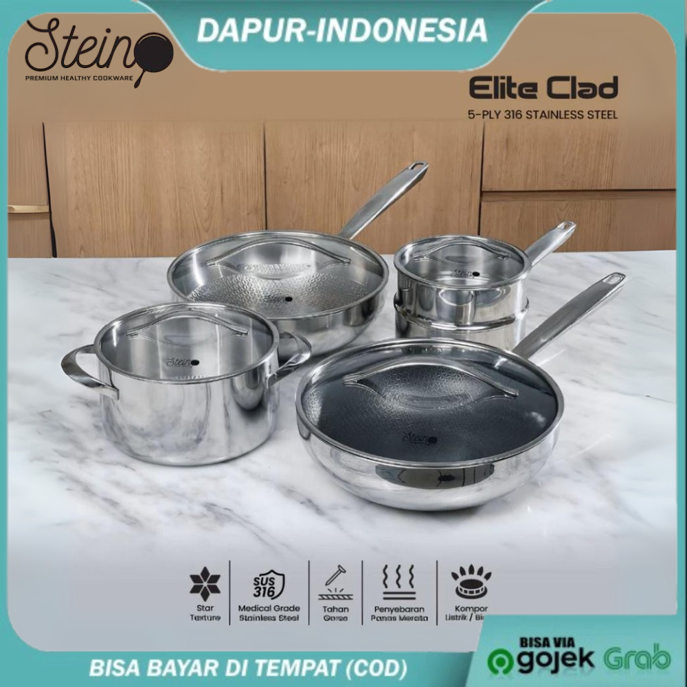 Jual Steincookware Stein Elite Clad Complete Set 4 In 1 - Wajan Set ...