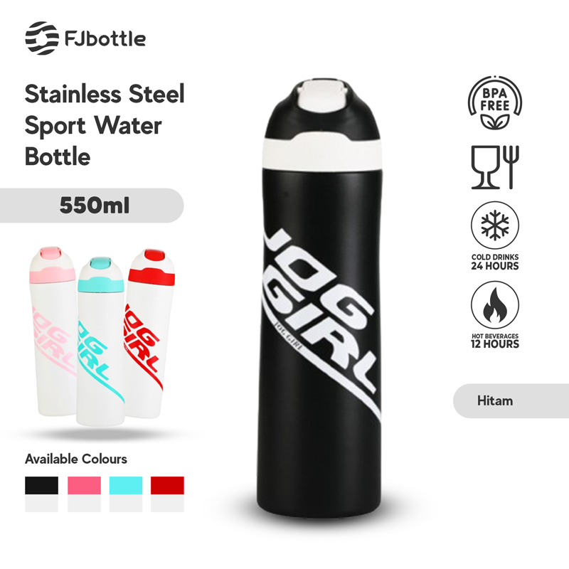 Jual FJbottle - SR2007 Botol Minum Termos Stainless Steel 550ML Dengan Sedotan Free Cadangan ...
