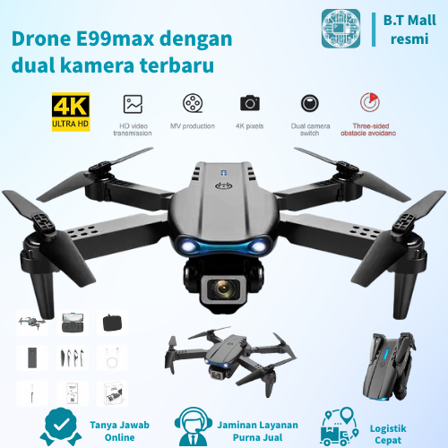 Jual Drone tanpa sikat e99max, dengan kamera HD, penghindaran rintangan otomatis, fotografi ...