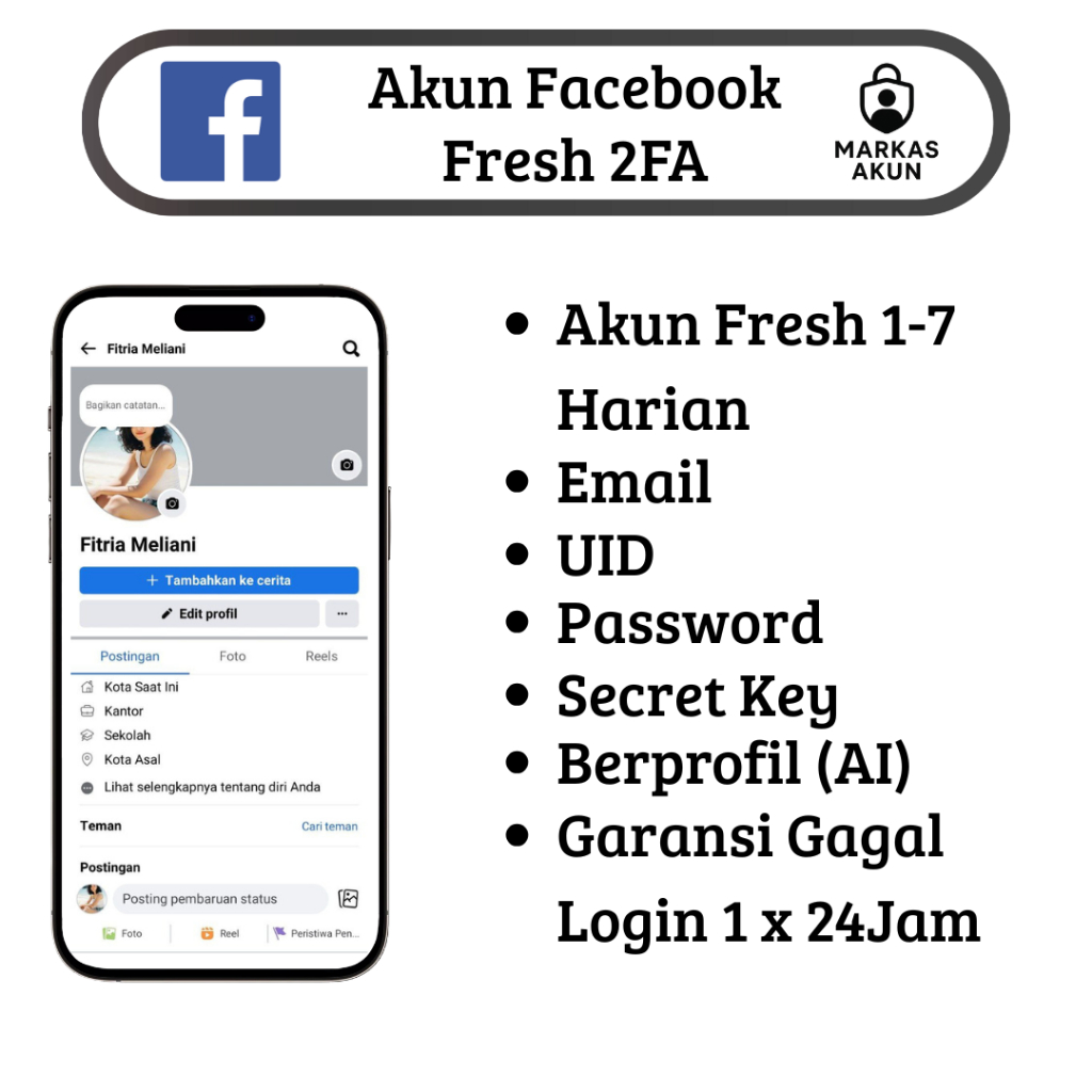 Jual Akun Facebook Polosan Sudah Aktif A2F Siap Pakai | Shopee Indonesia