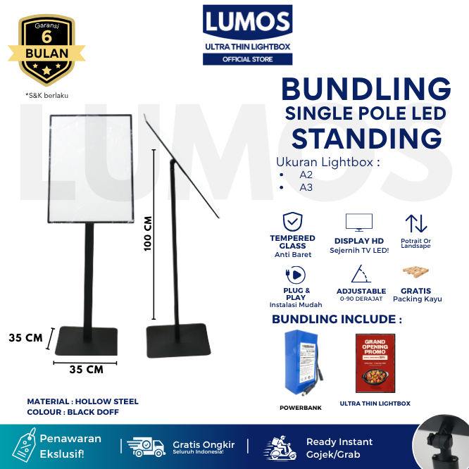 Jual BUNDLING POWERBANK SINGLE POLE Standing Poster Ultra Thin Light ...