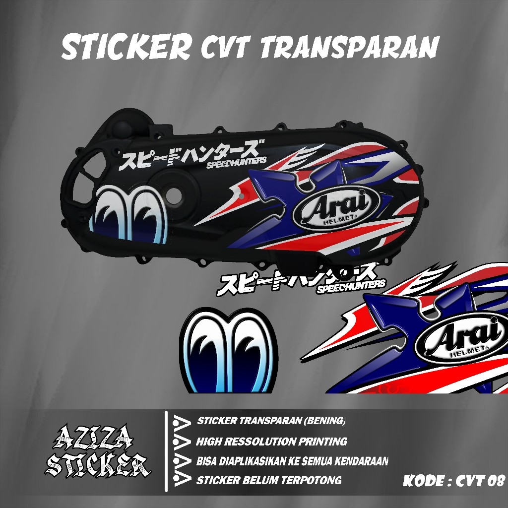 Jual (COD) Sticker Transparan Blok CVT Stiker Variasi Bahan Bening ...