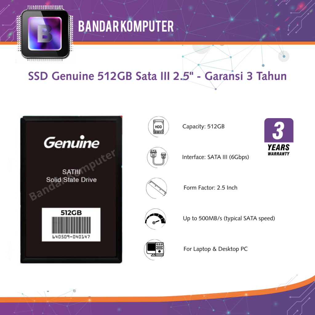 Jual SSD Genuine 512GB Sata III 2.5" - Garansi 3 Tahun | Shopee Indonesia