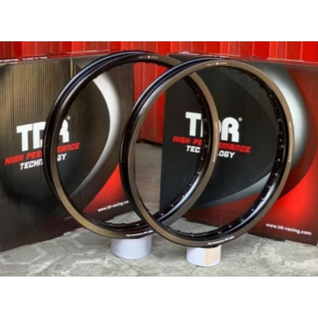 Jual Velg TDR W Shape Set 140,160,185 Ring 17 Hitam glossy black ...