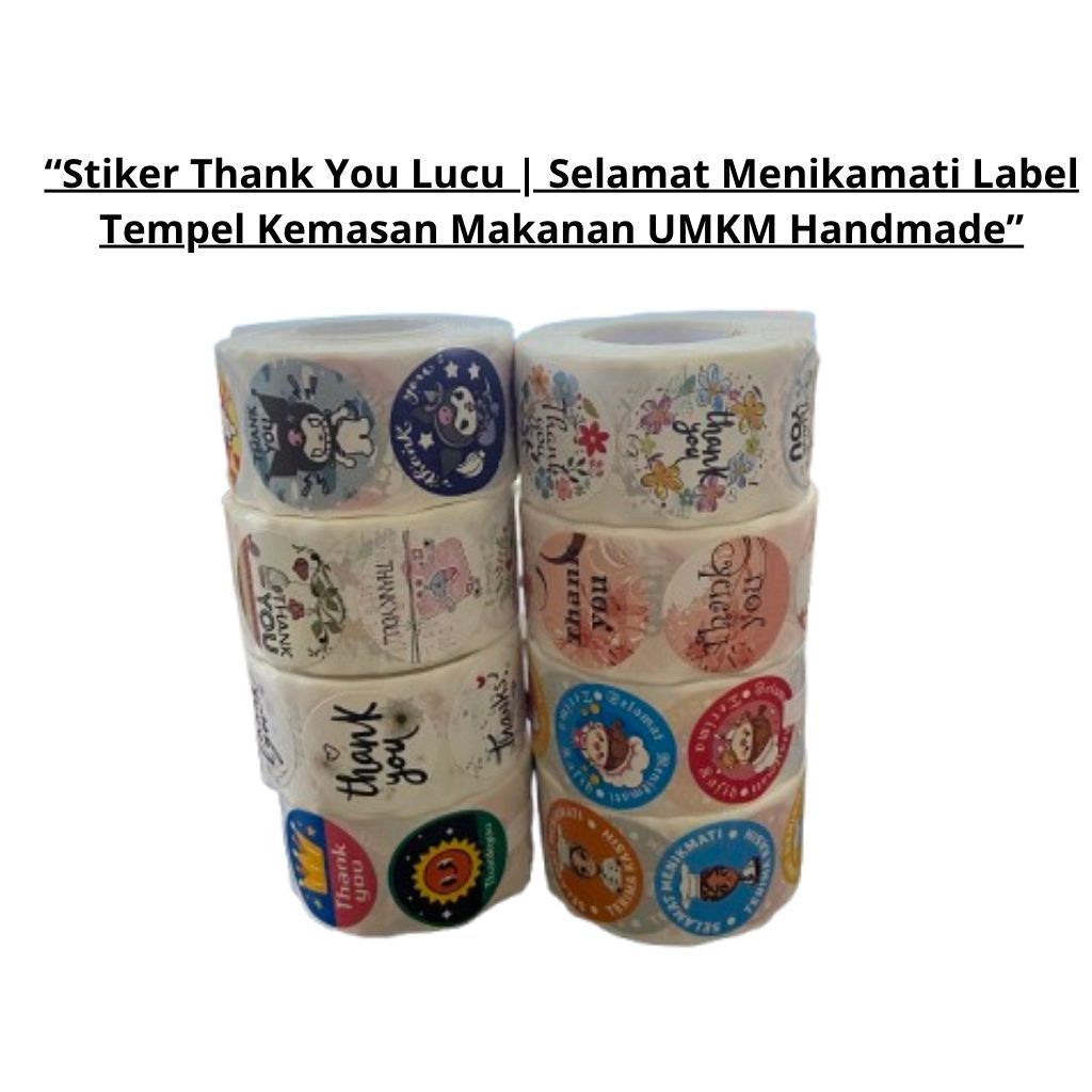 Jual Stiker Thank You Lucu | Selamat Menikamati Label Tempel Kemasan ...