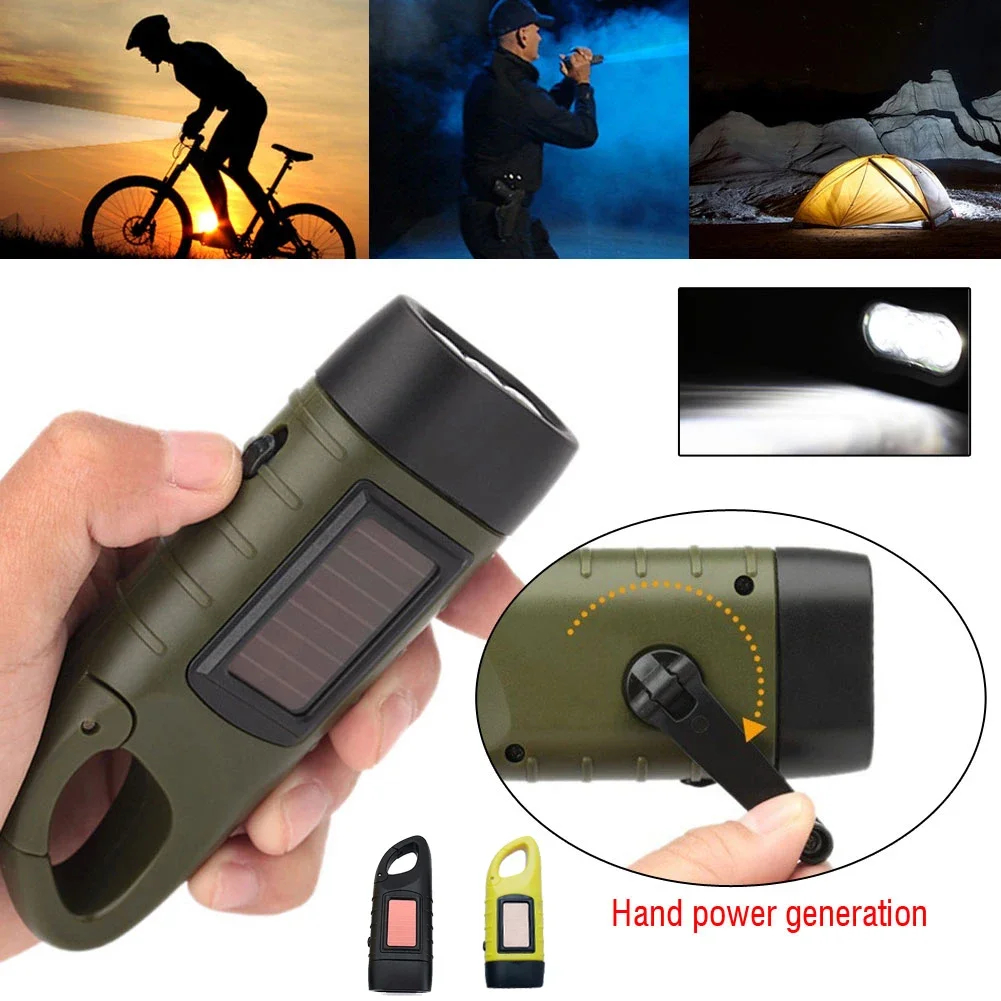 Jual Lampu Senter Outdoor Survival Tenaga Engkol Dinamo + Solar Panel ...