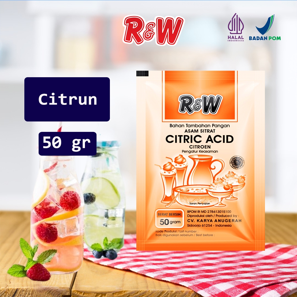 Jual Citric Sitrun Citrun Acid Asam Sitrat Rajawali R&W RW 50 g ...