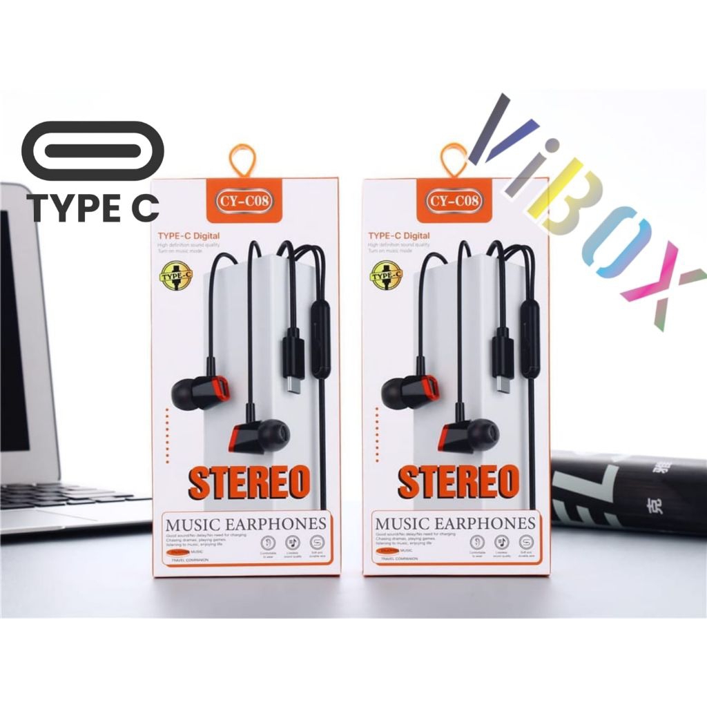 Jual Headset Vibox CY-C08 Jack Type C ExtraBass Plus Mic | Headset ...