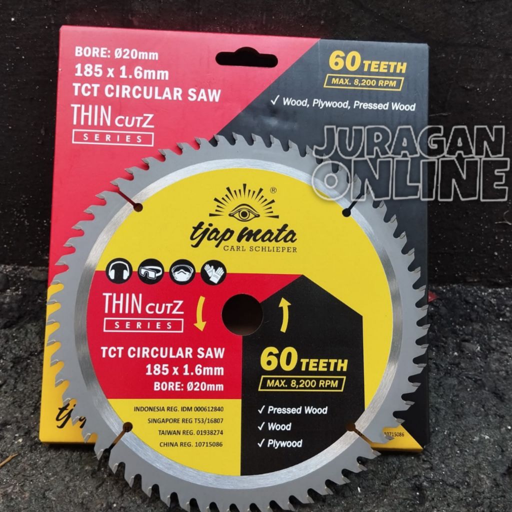 Jual Tjap mata Gergaji kayu 7 inch 24 40 60 T Circular Saw Blade ...