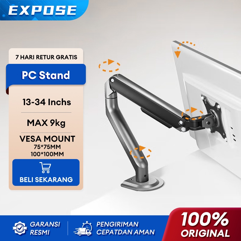 Jual EXPOSE Bracket TV Monitor Arm LED LCD Gas Spring VESA 17 - 32 Inch ...