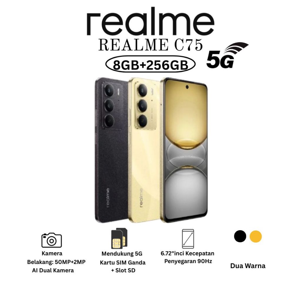Jual 【PELUNCURAN BARU】Asli HP Realme C75 | HP Tahan Air Debu | Baterai ...