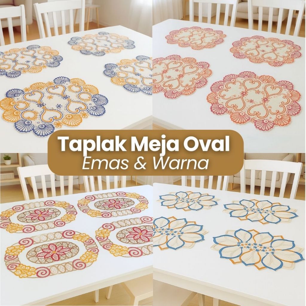 Jual Surprice Taplak Meja Oval 30x45 cm / Tatakan Piring Makan / Alas ...