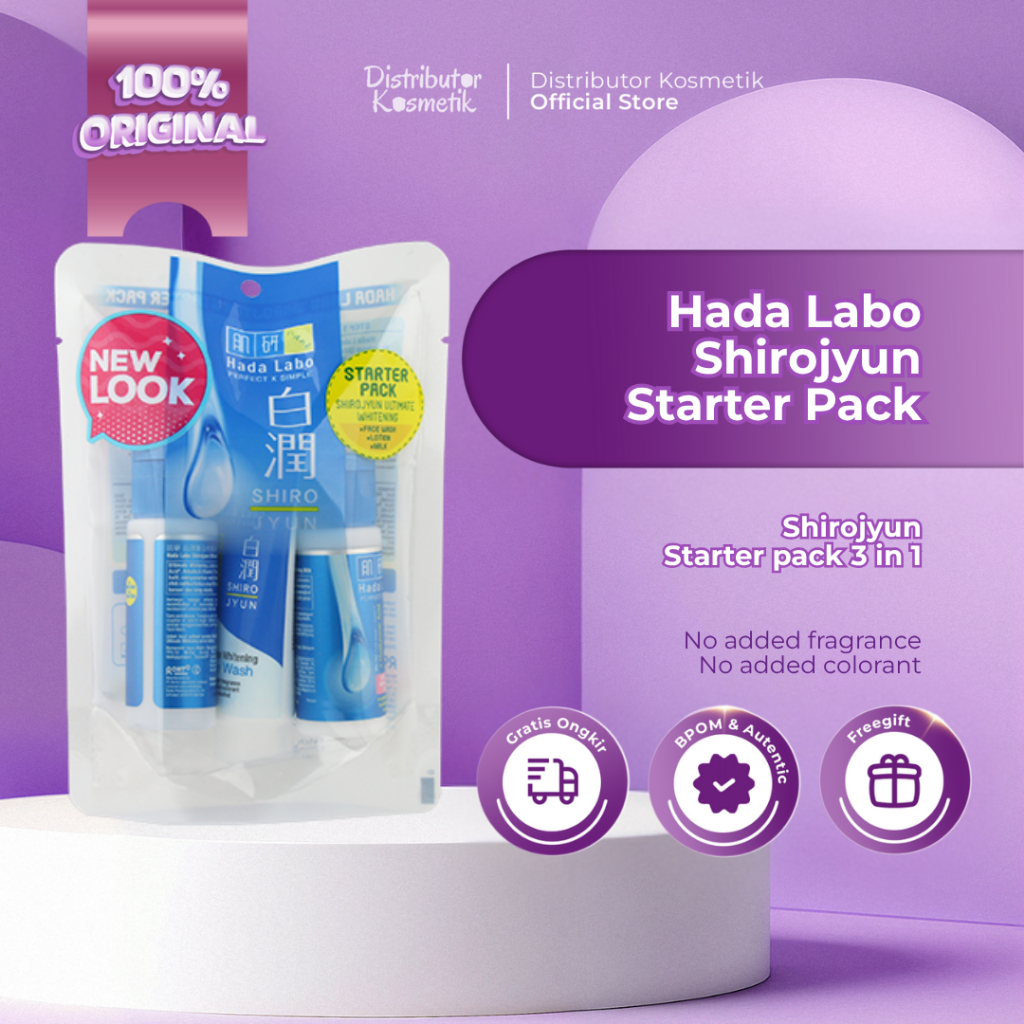 Jual [ AGEN RESMI ] HADA LABO Starter Pack Shirojyun Series 20gr - Face Wash Lotion & Milk ...
