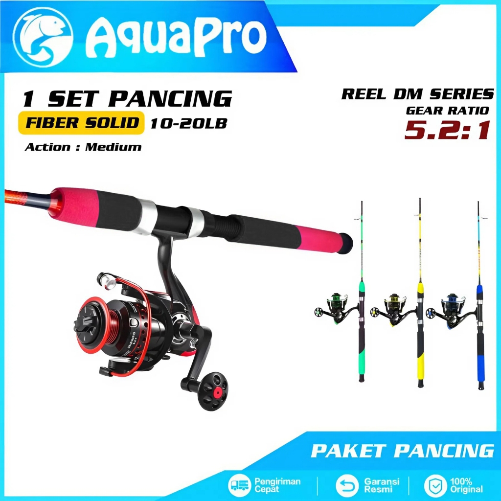 Jual AquaPro - 1 Set Paket Joran Pancing Spinning Black Grouper Bahan ...