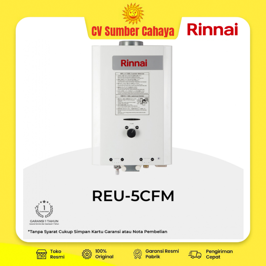 Jual Rinnai Gas Water Heater 5 Liter Pemanas Air REU-5CFM 5CFM REU5CFM | Shopee Indonesia