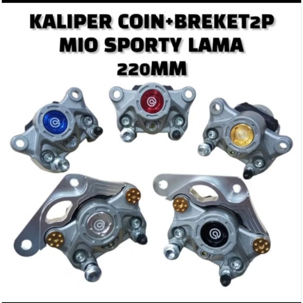 Jual PAKET KALIPER 2 PISTON COIN DEPAN + BREKET MIO SPORTY DISC 220 MM ...
