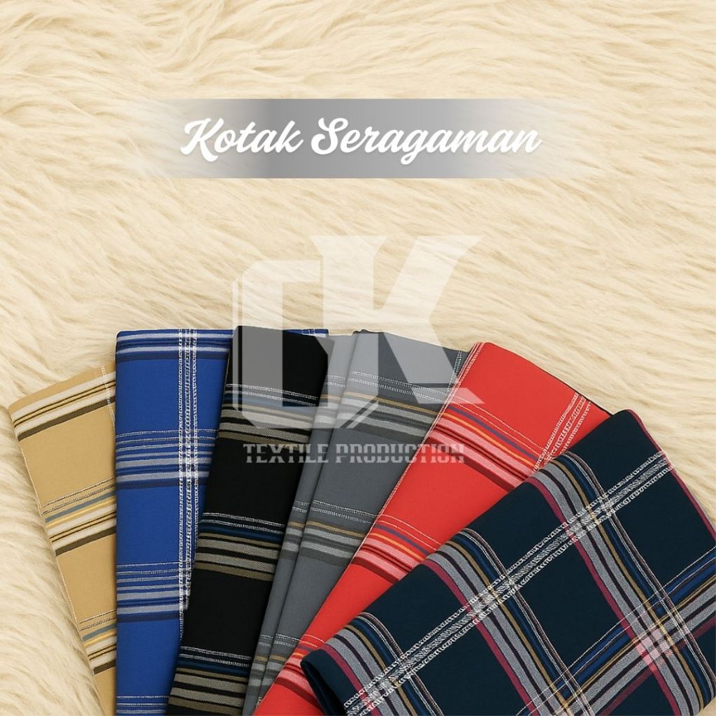 Jual Kain Kotak Seragaman Yarndyed Motif Kotak-Kotak 557 Lebar 150cm ...