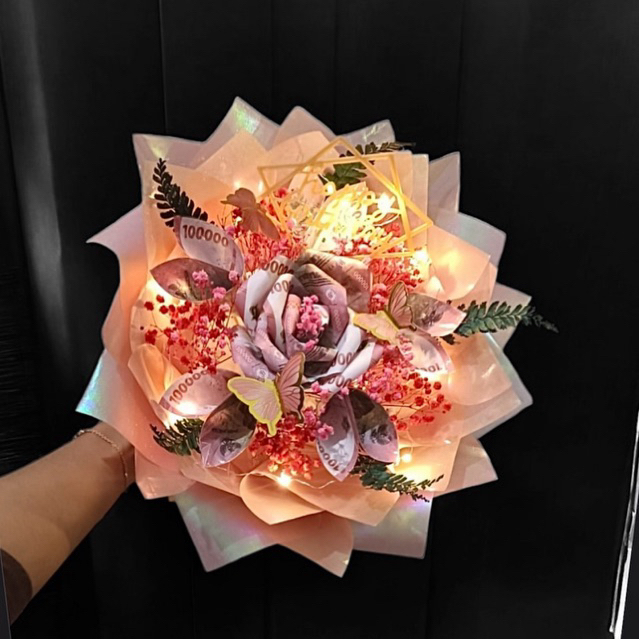 Jual Buket Uang Bunga Blooming Money Bouquet | Shopee Indonesia