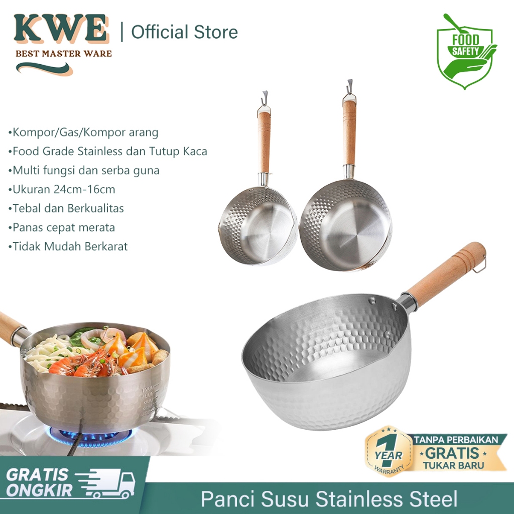 Jual KWE Panci Susu Premium Bahan 304 Stainless Steel 22cm / 20cm ...