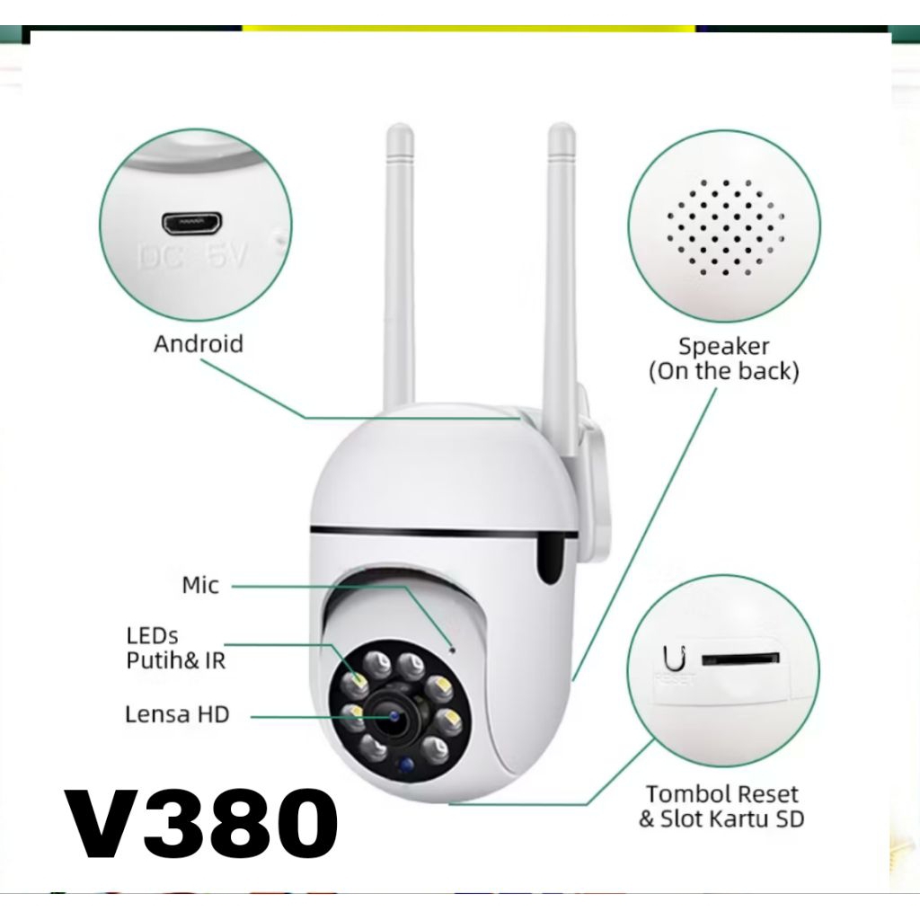 Jual CCTV V380 Pro Kamera Indoor/Outdoor IP Camera WiFi 8MP 1080P Full ...