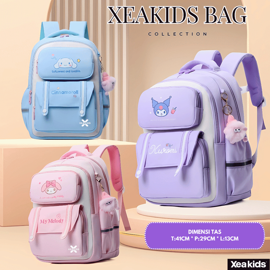 Jual [PO]Tas sekolah SANRIO SD 1-6 | Tas jalan-jalan anak perempuan SANRIO Cinnamoroll | Kuromi ...