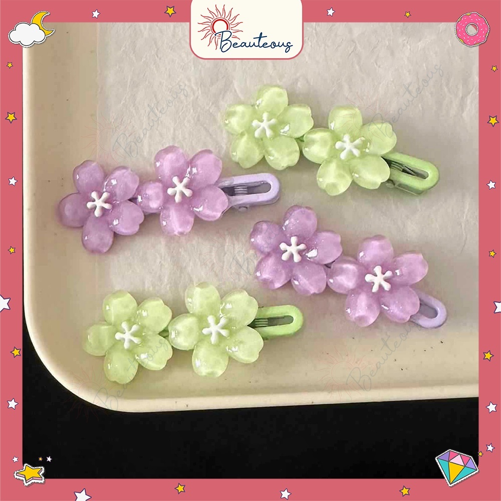 Jual Jepit Bunga Sakura Hair Clip Flowers Hair Aksesoris Jepitan Pony ...