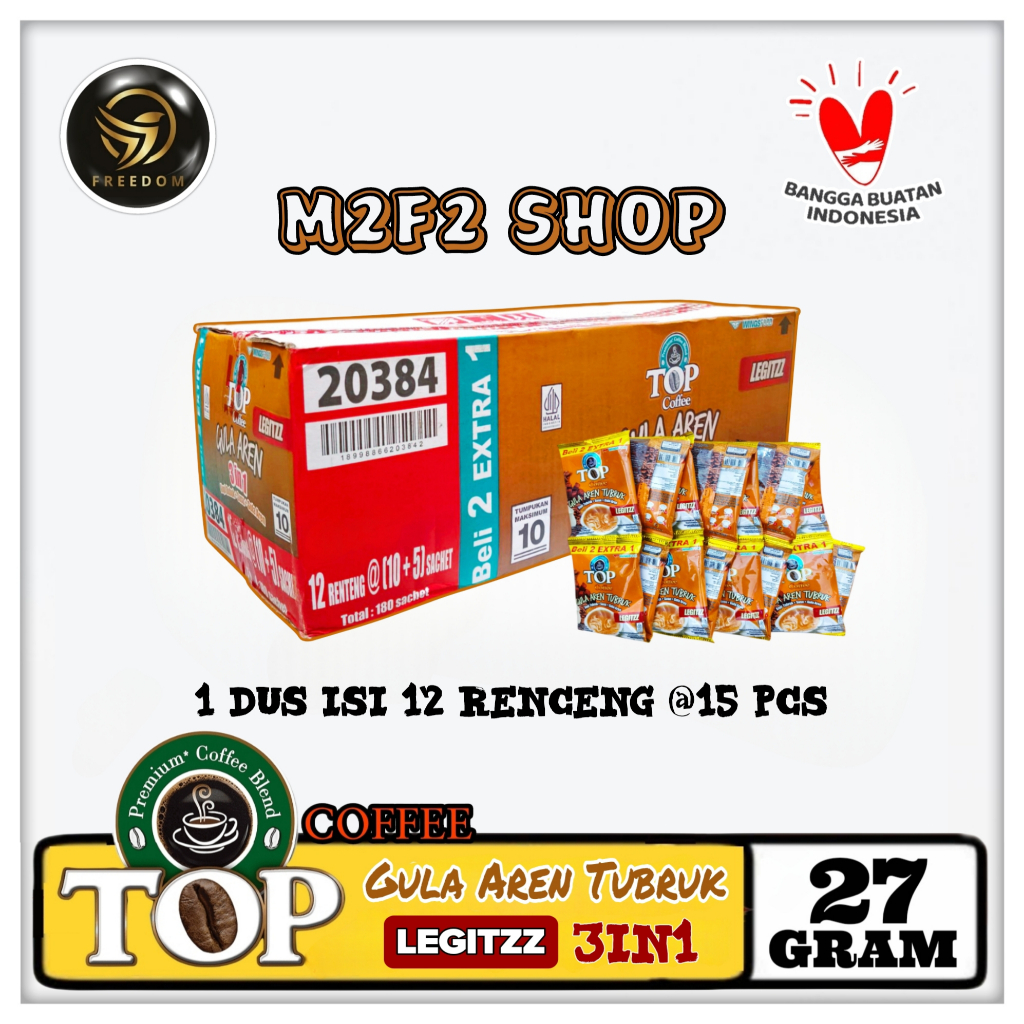 Jual Kopi TOP Gula Aren Tubruk 3in1 Legitzz | Kopi Bubuk Sachet - 27 gr ...