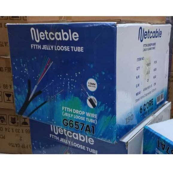 Jual Kabel Fiber optik Dropcore FO Jelly Tube Netcable 2 Core 4 Core 6 ...