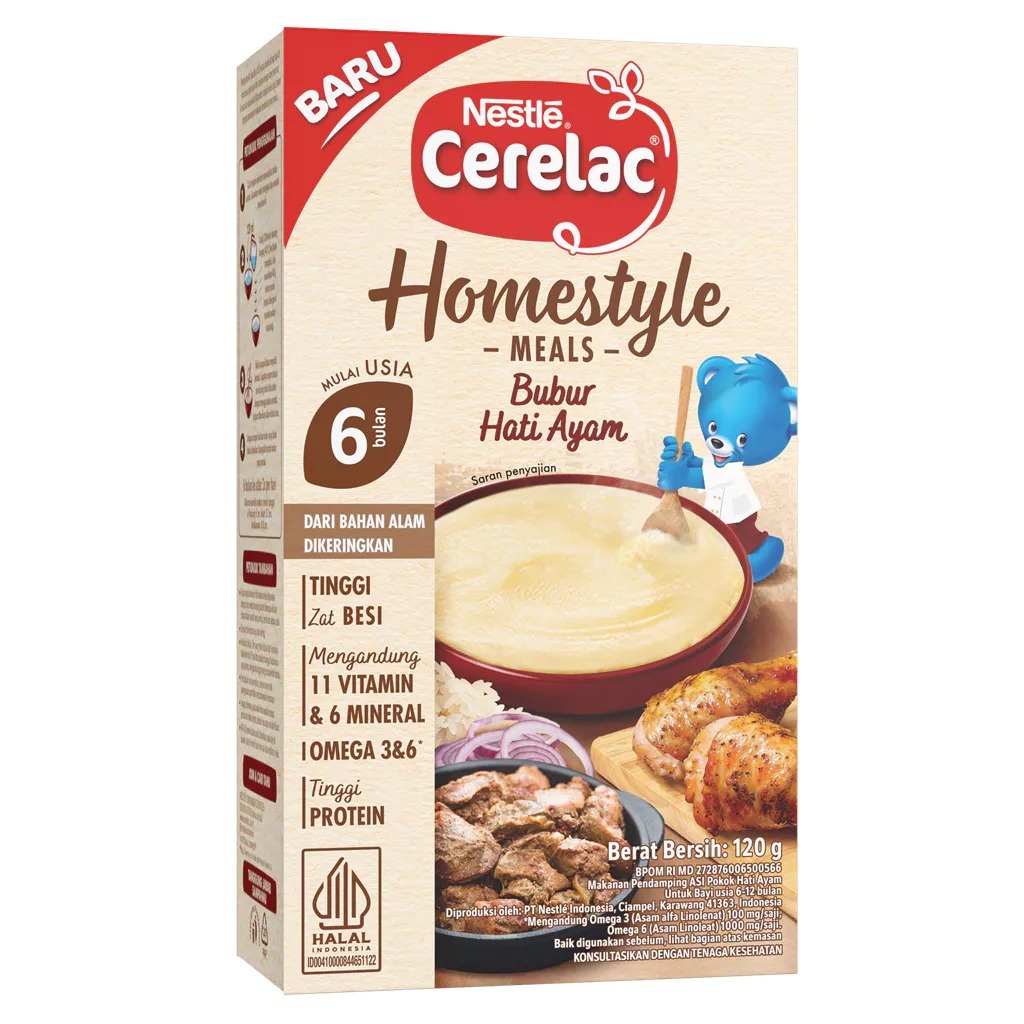 Jual NESTLE Cerelac Homestyle Meals Bubur Hati Ayam 6+ bulan 120 gr ...