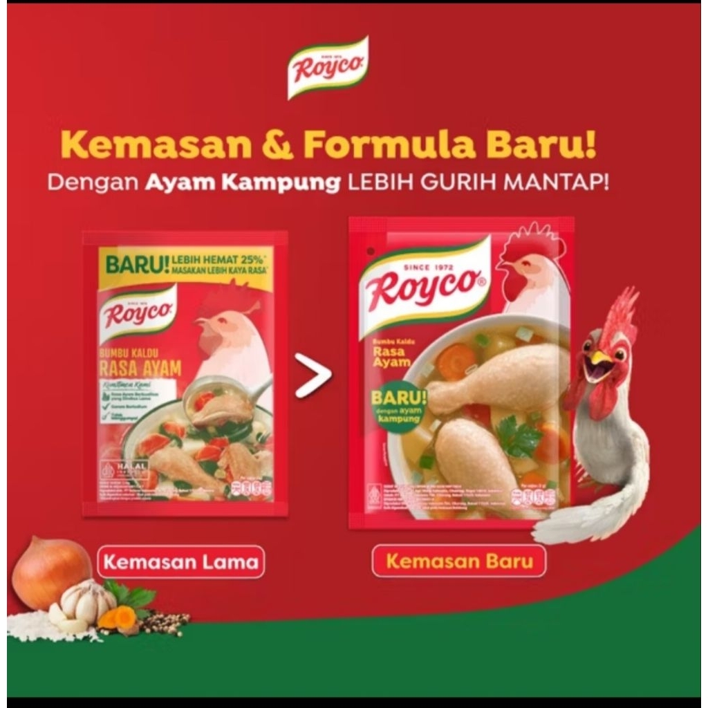 Jual Royco Royko Ayam 220gr Kemasan Baru dengan Ayam Kampung | Shopee ...